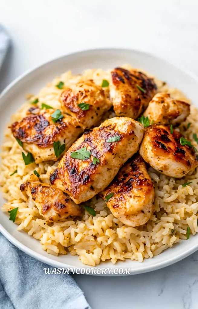 Chicken With Garlic Parmesan Rice - Wasian Cookery